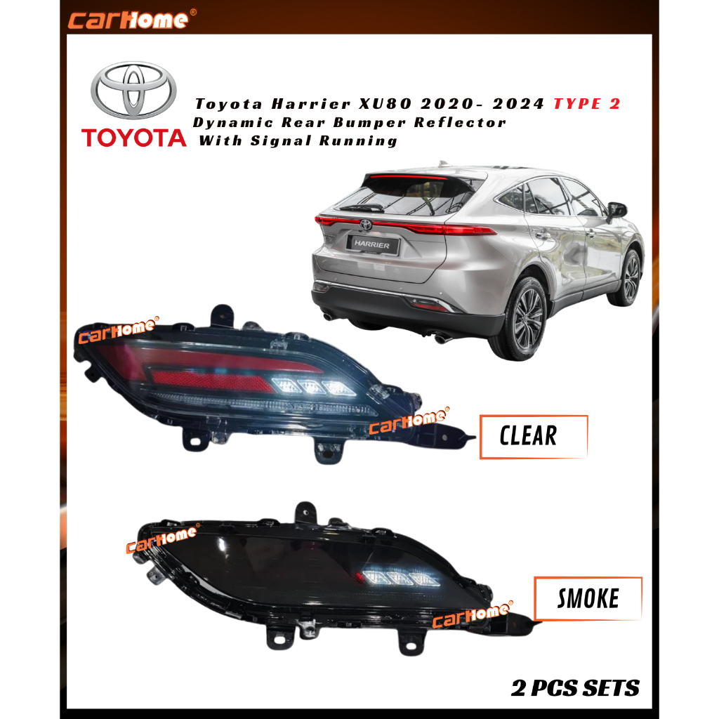 Toyota Harrier XU80 2020-2024 Type 2 Dynamic Rear Bumper Reflector With ...