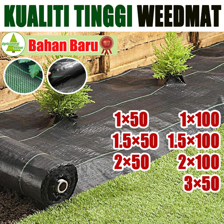 Weedmat Thickened 50m/100m PP Gardening Tanah Bumi Pencegah Rumpai ...