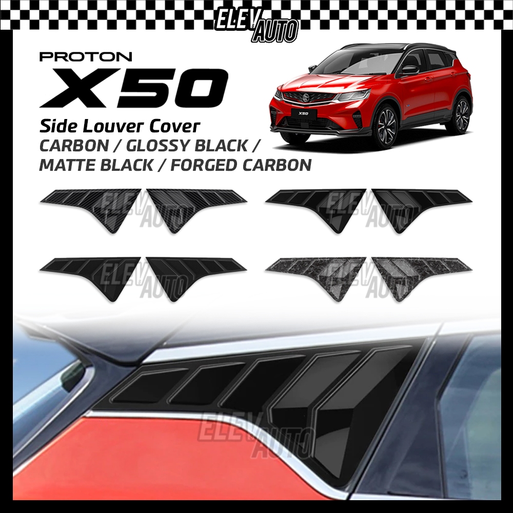 Proton X50 Rear Side Louver Cover Shark Fin Window Trim Carbon Black ...