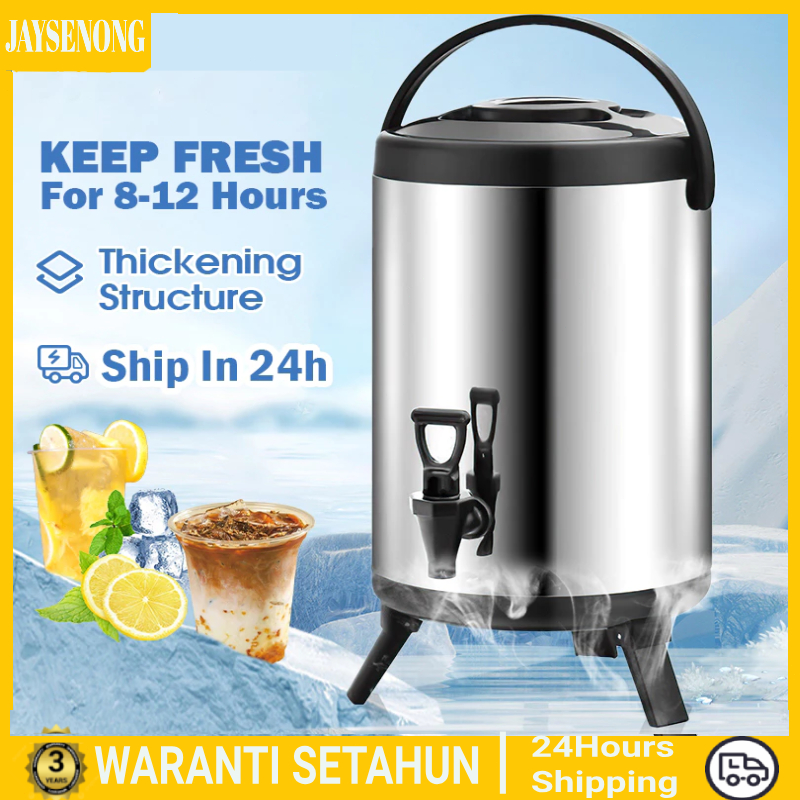 Stainless Steel Milk Tea Bucket Double Insulated Bucket With Faucet Tea ...