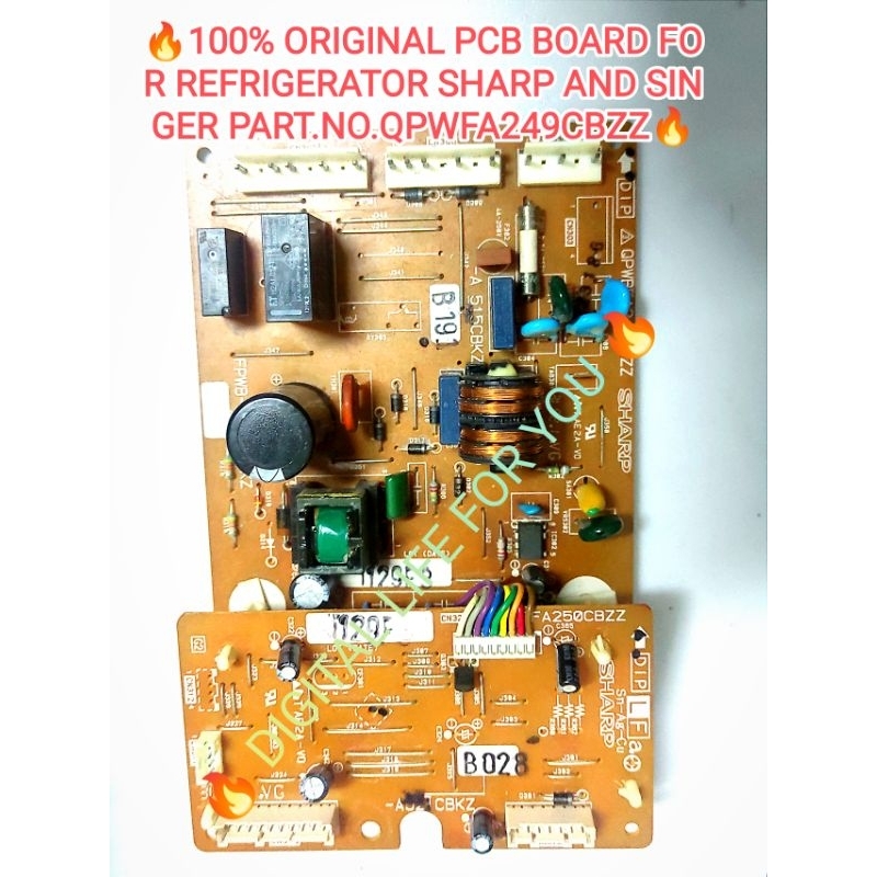 🔥100% ORIGINAL PCB BOARD FOR REFRIGERATOR SHARP AND SINGER PART.NO ...