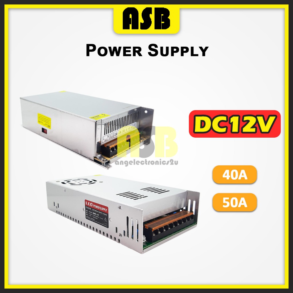 (1pc) Power Supply DC12V 40A / 50A ( 500W-12V / 600W-12V ) | Shopee Malaysia