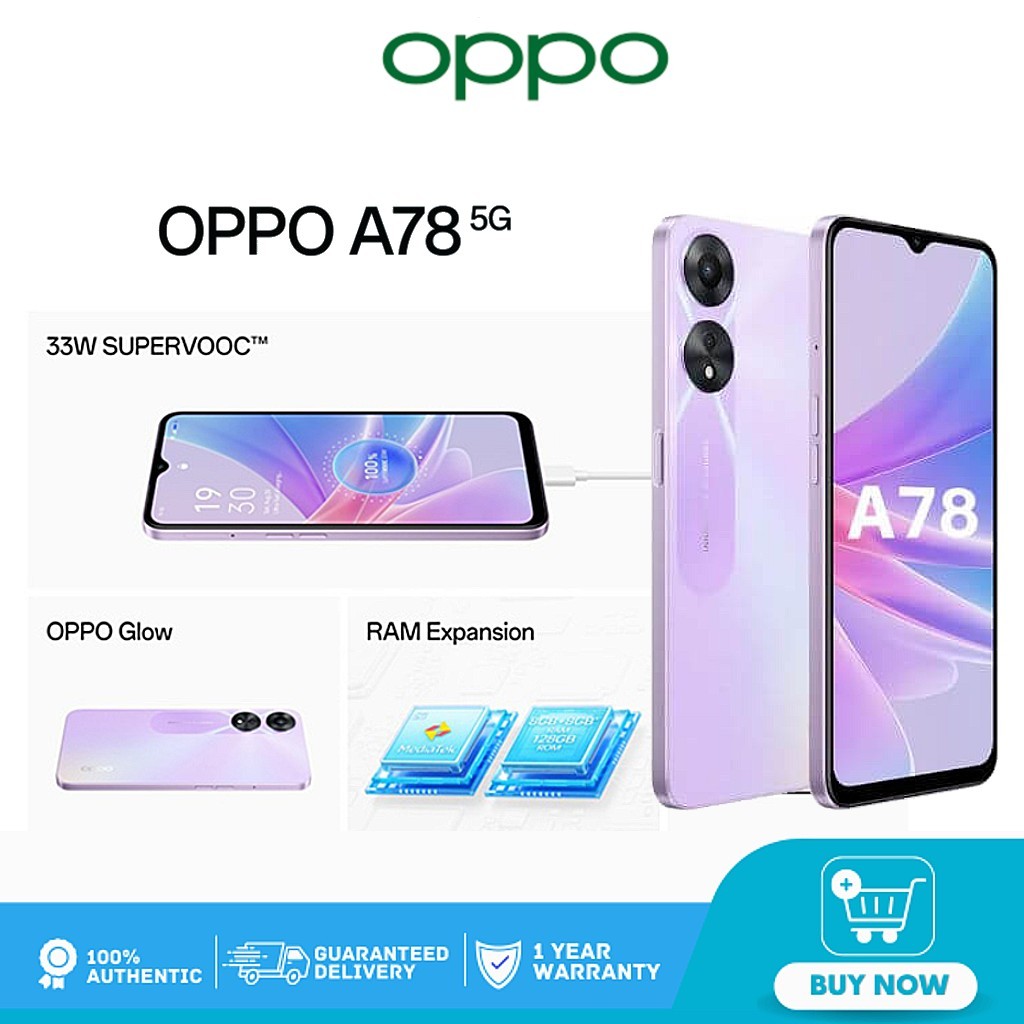 NEW SET OPPO A78 5G Smartphone (8GB RAM Up to 16GB RAM + 256GB ROM) 67W ...