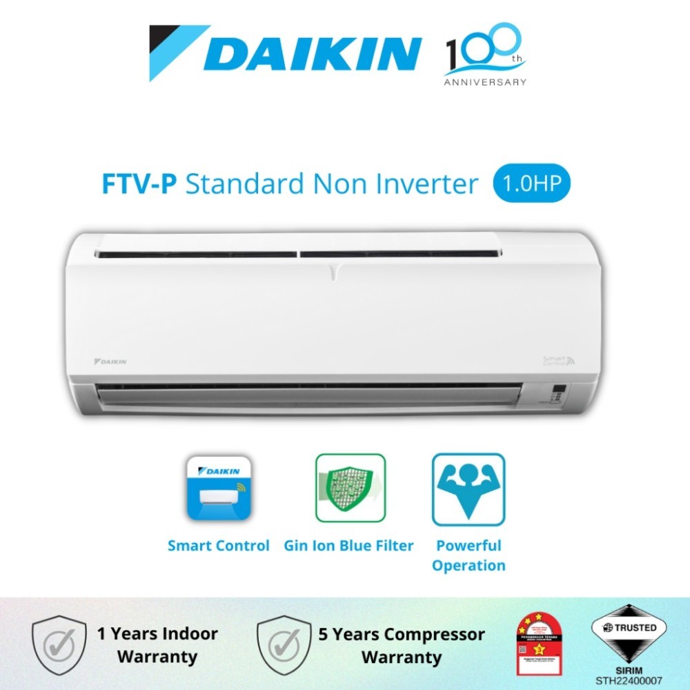 Daikin 1.0HP-3.0HP R32 Air. Conditioner R32 Non Inverter FTV-P Series Wifi Control | Shopee Malaysia