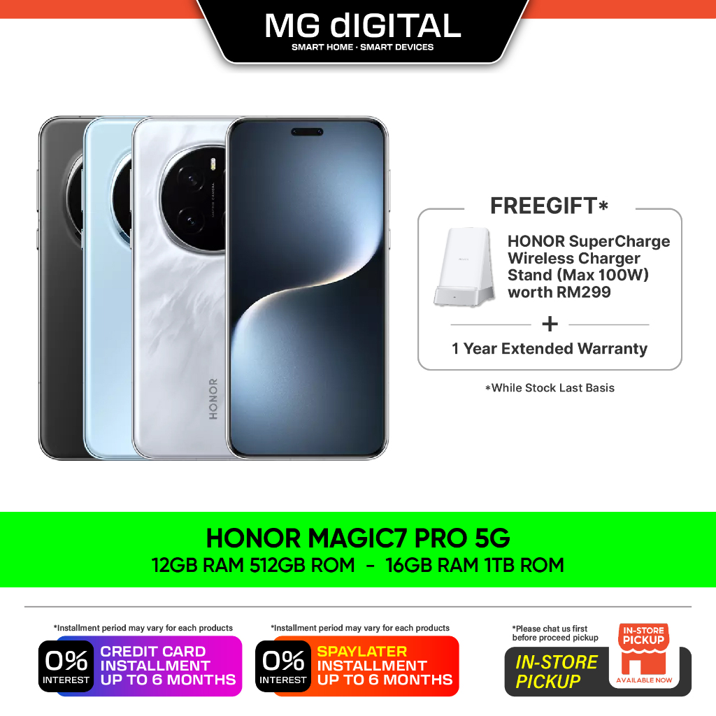 HONOR Magic 7 Pro 5G (16GB+1TB / 12+512GB) - READY STOCK, 5G Smartphone | 1 Year HONOR MY ...