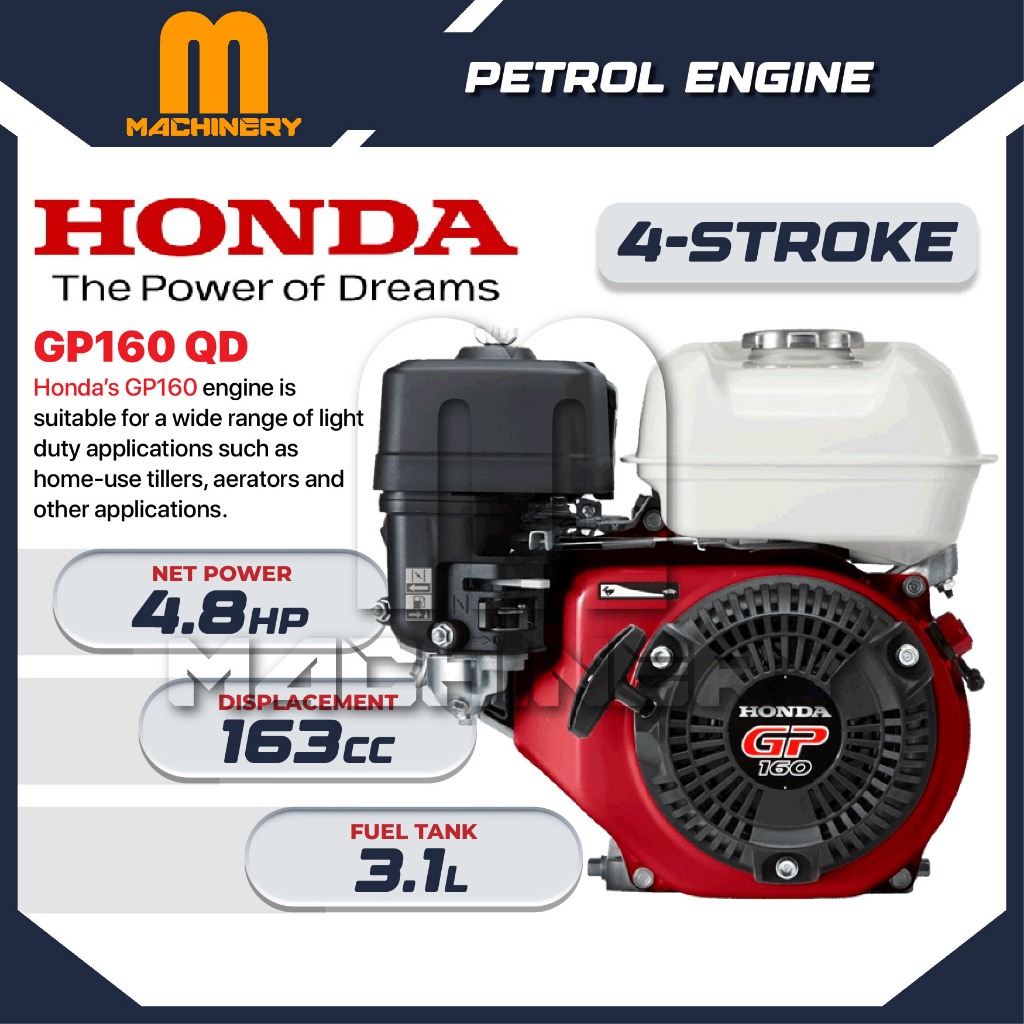 M.Machinery HONDA (JAPAN) GP160 QD Gasoline Petrol Engine | 4.8HP | 4 ...