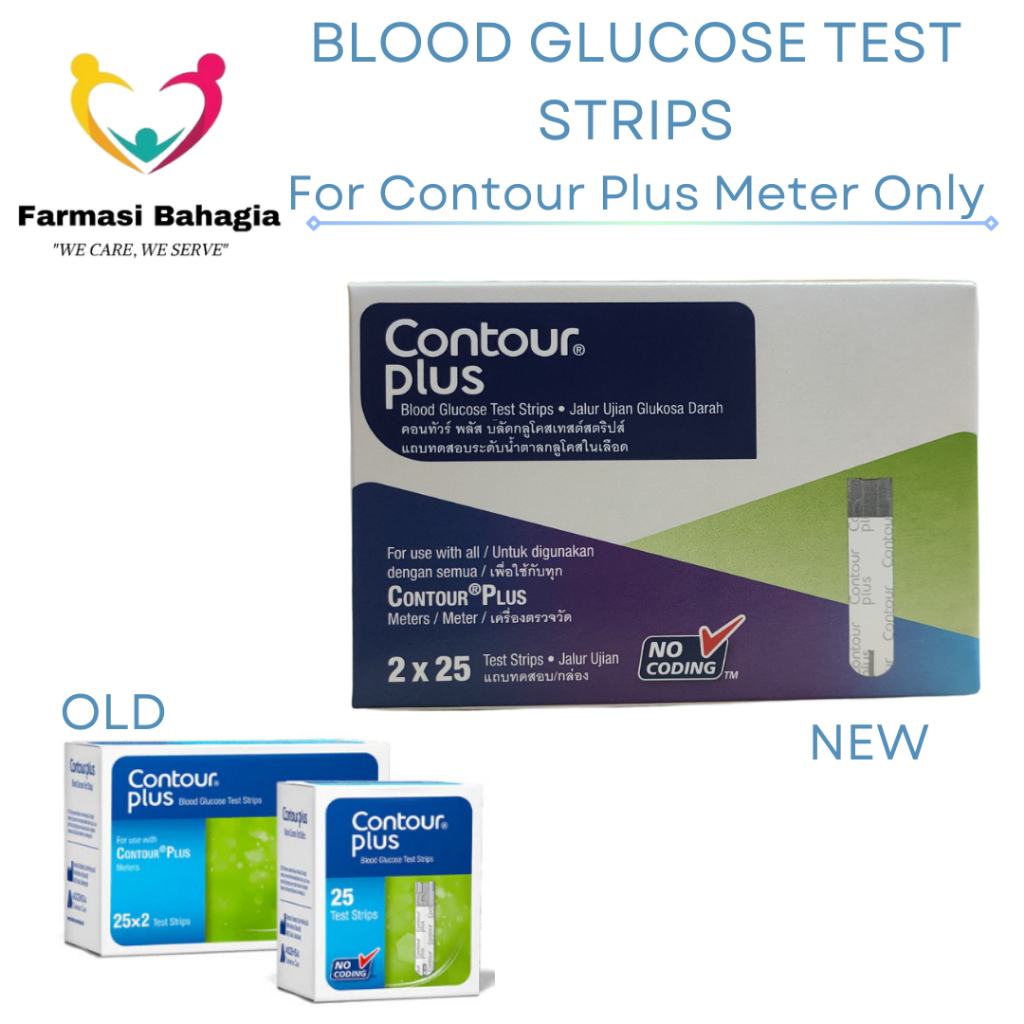 CONTOUR PLUS TEST STRIPS 25'S || 50'S | Shopee Malaysia