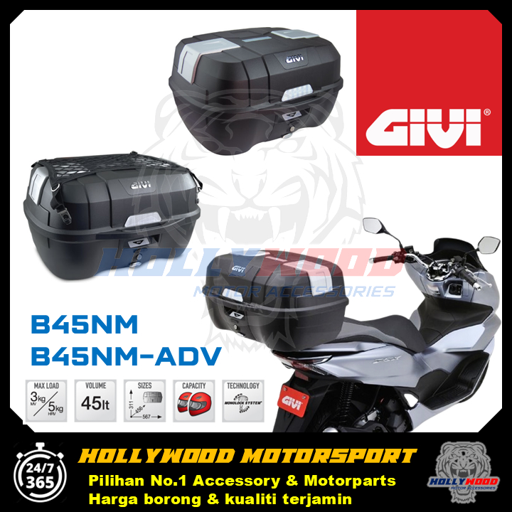 GIVI BOX B45NM B45NM-ADV 45 LITRE MONOLOCK IMPORT ITALY SESUAI UNTUK ...