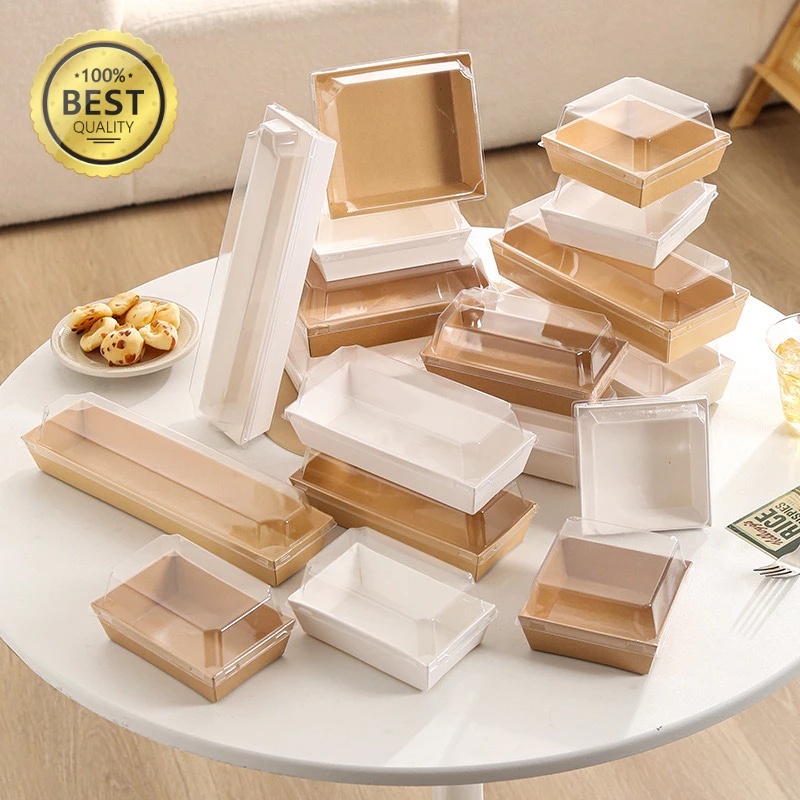 [Premium] Kraft/White Paper Square and Rectangular Cake Box / Sandwich ...