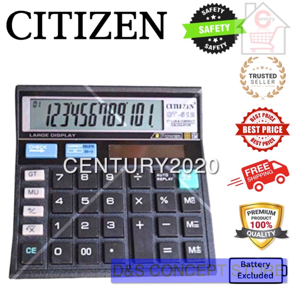 CITIZEN Calculator CT-512 Calculator Check & Correct Electronic Calculator 112 Step | Shopee ...
