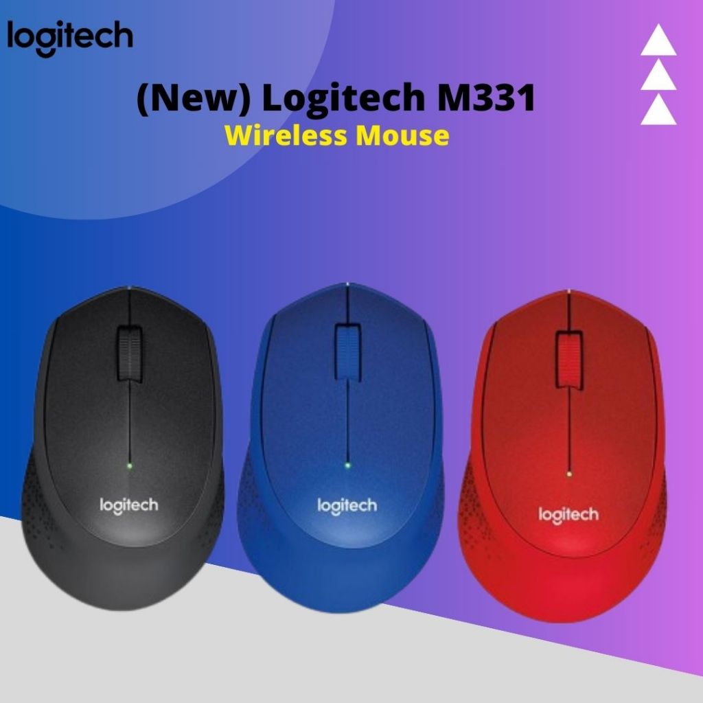 LOGITECH M331 SILENT PLUS WIRELESS MOUSE / USB RECEIVER WIRELESS (RED / BLUE / BLACK) 1 Year ...
