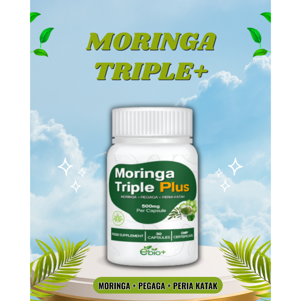 MORINGA TRIPLE PLUS GABUNGAN MORINGA + PEGAGA + PERIA KATAK | Shopee ...