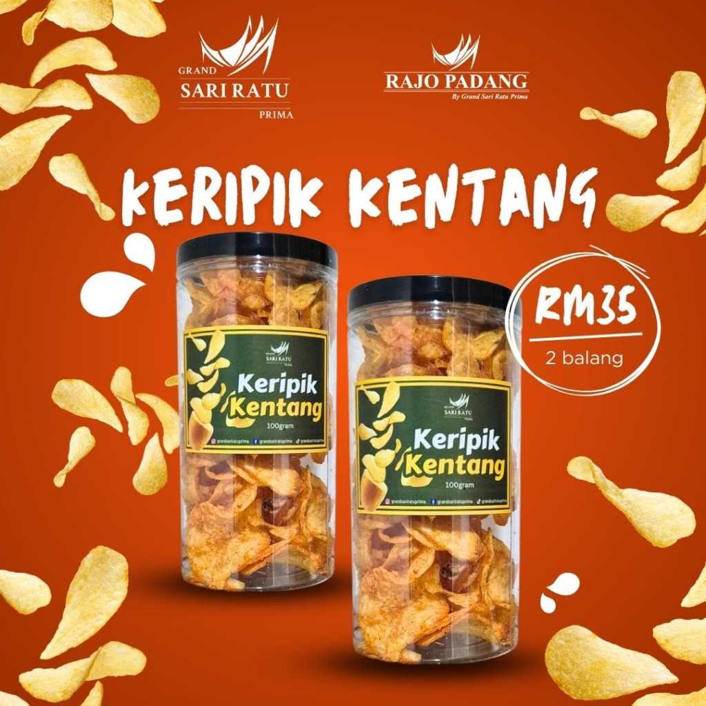 (COMBO 2 BOTOL) Kerepek Kentang Padang Asli - Snack Makanan Ringan ...