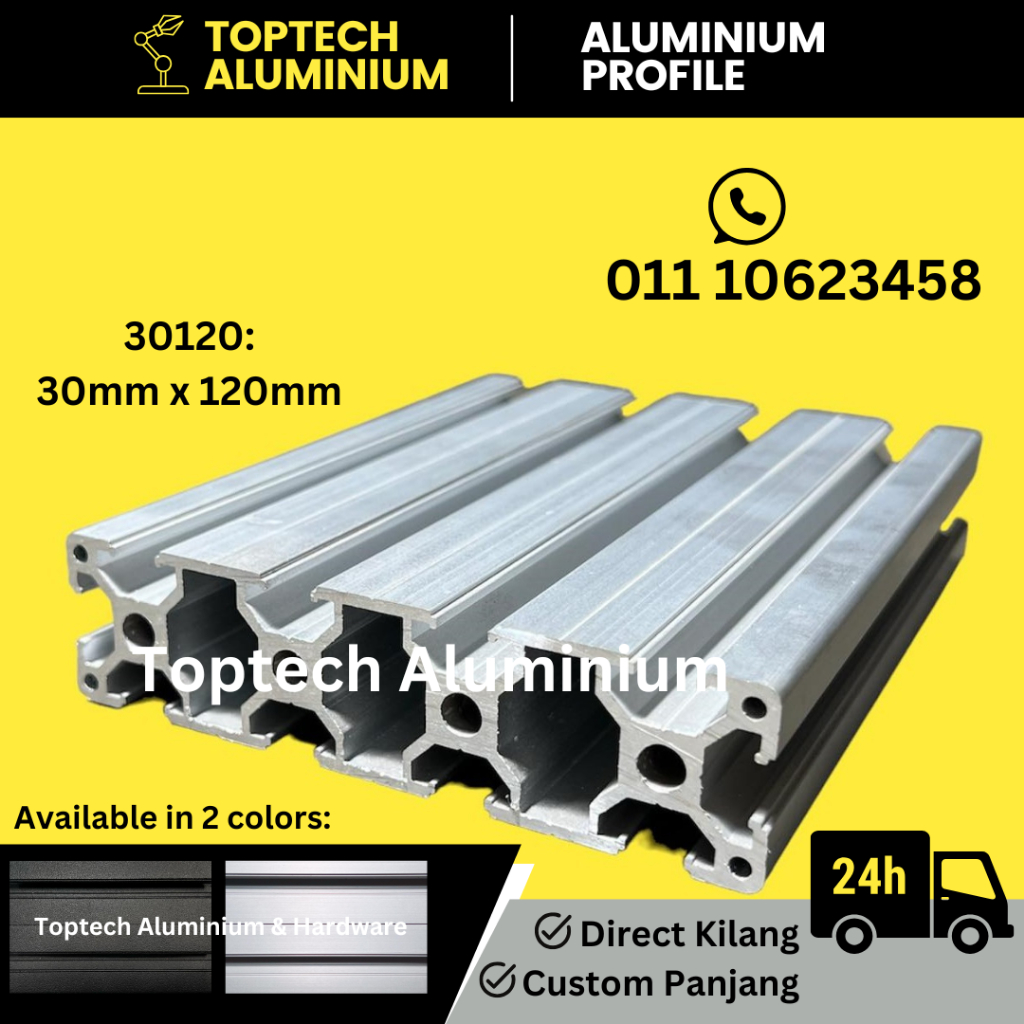 [Ready Stock/Heavy-duty] 30120 Aluminium profile (30mmx120mm) 20cm/40cm ...