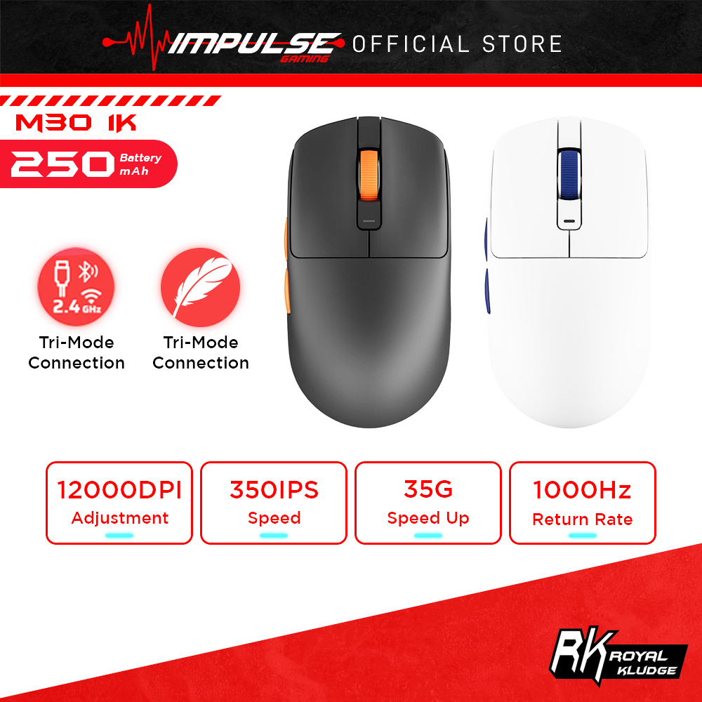 RK Royal Kludge M30 Wireless Gaming Mouse - 1000Hz, DPI up to 12000, 2 ...
