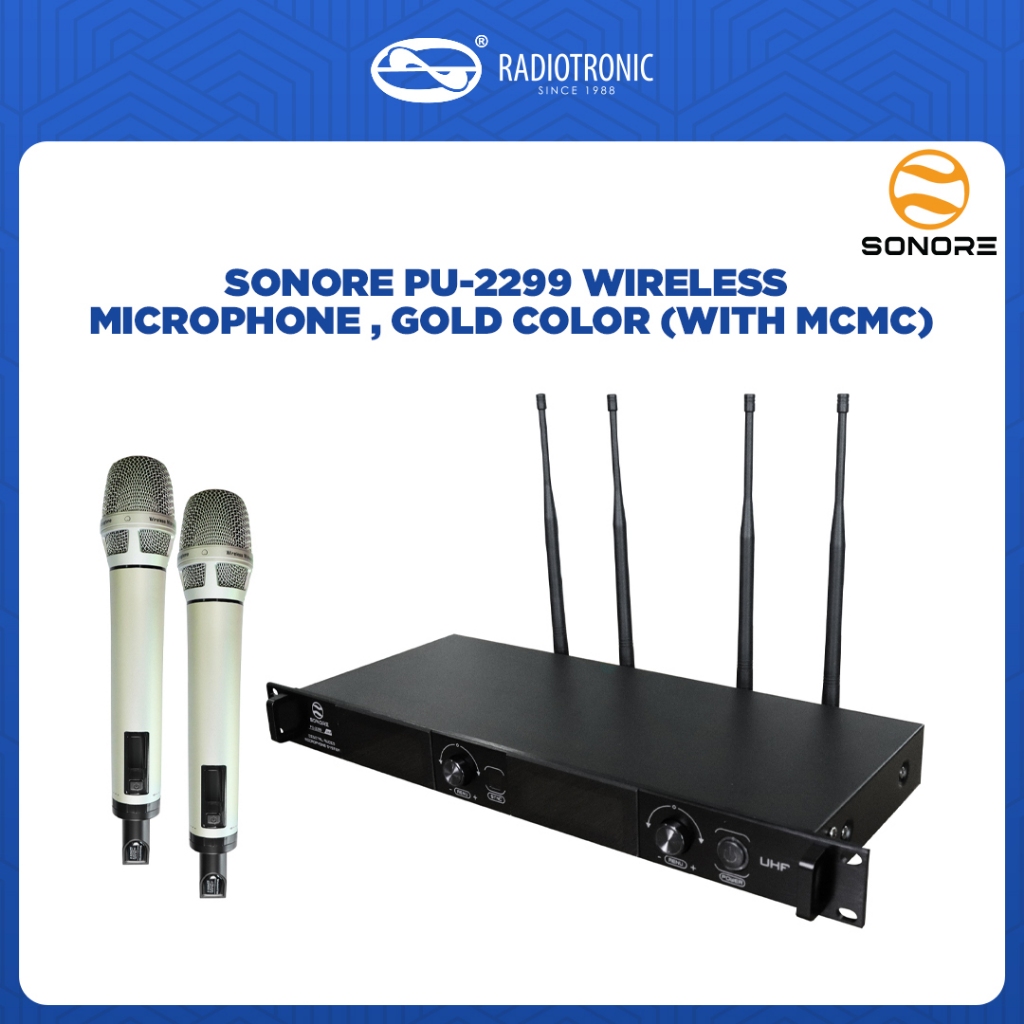 Sonore PU-2299 Wireless Microphone Gold Color (With MCMC) | Shopee Malaysia