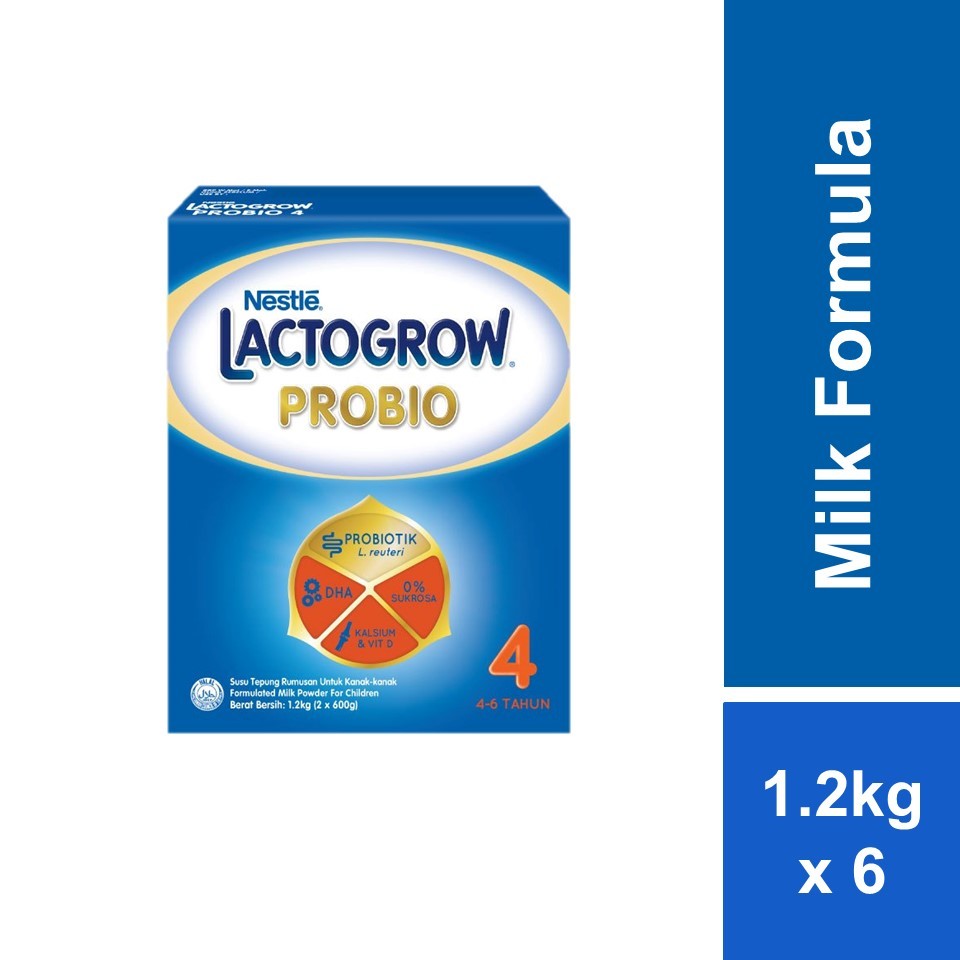 [Carton of 6] Nestle Lactogrow Probio 4 Milk Powder (1.2kg) | Shopee ...