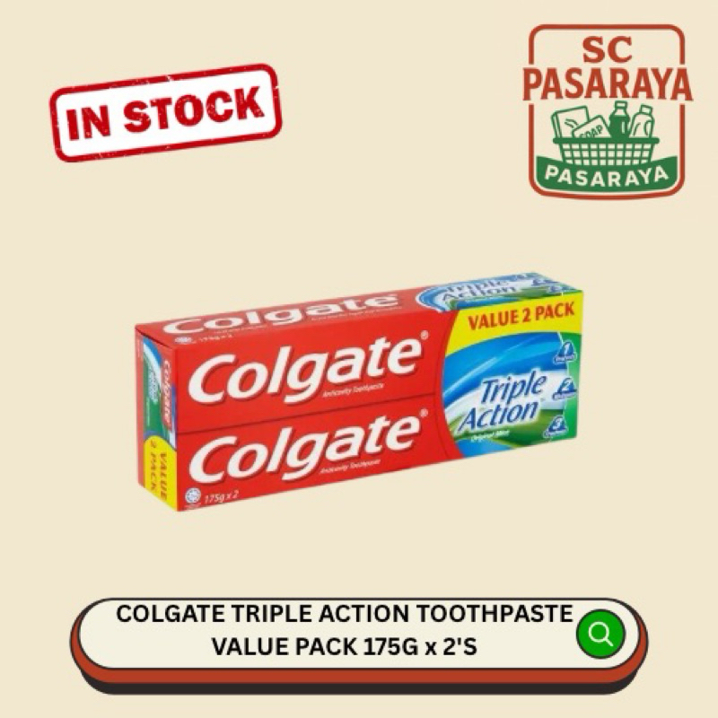COLGATE TRIPLE ACTION TOOTHPASTE VALUE PACK 175G x 2'S (EXP 2027 ...