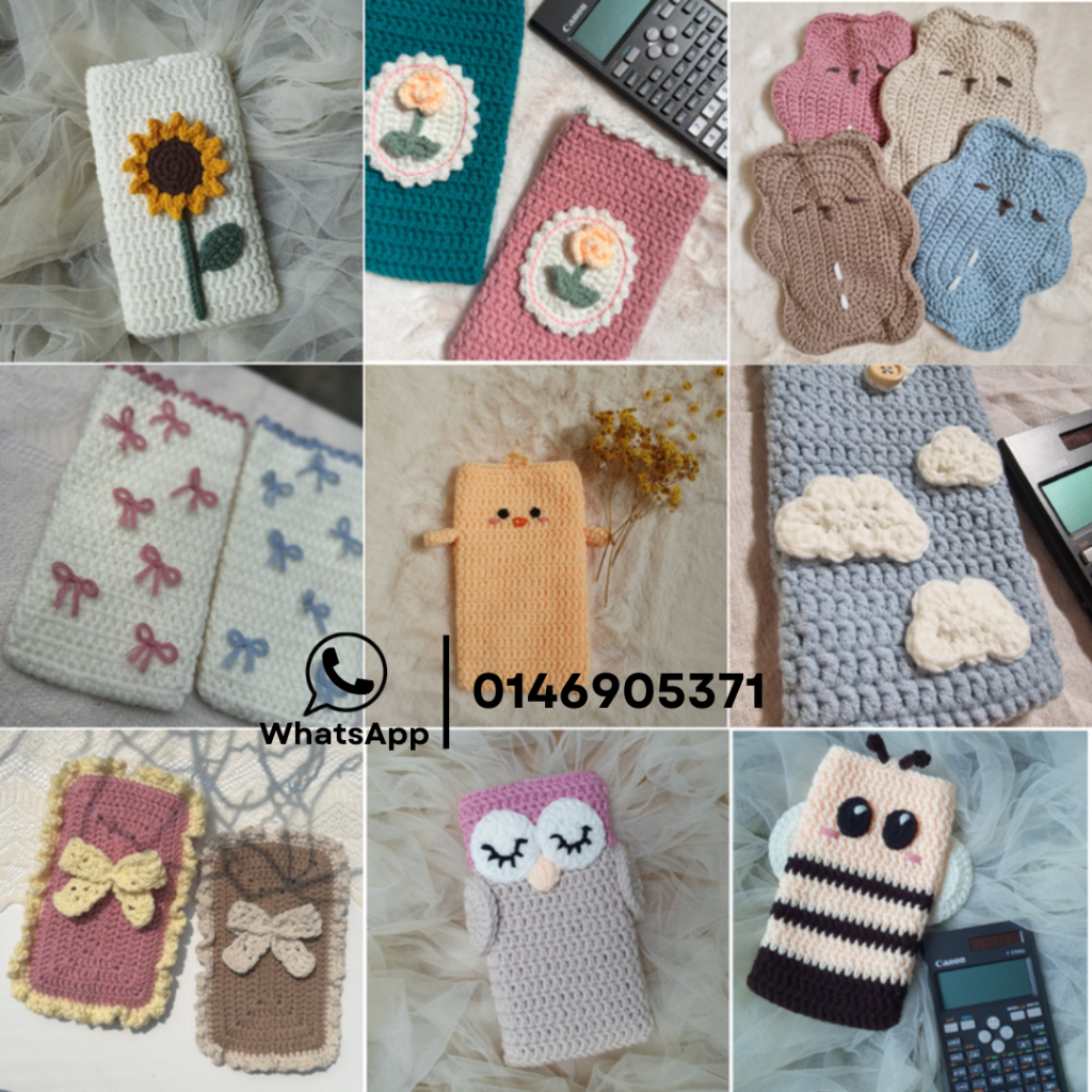 Calculator Case Crochet Phone Pouch Case Kalkulator Kait Phone Bag ...