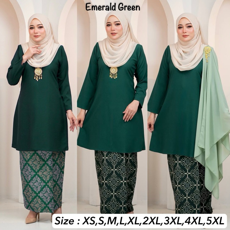 💥(SIZE XS-5XL) TEMA SEDONDON BAJU KURUNG EMERALD GREEN RAYA 2025 ...