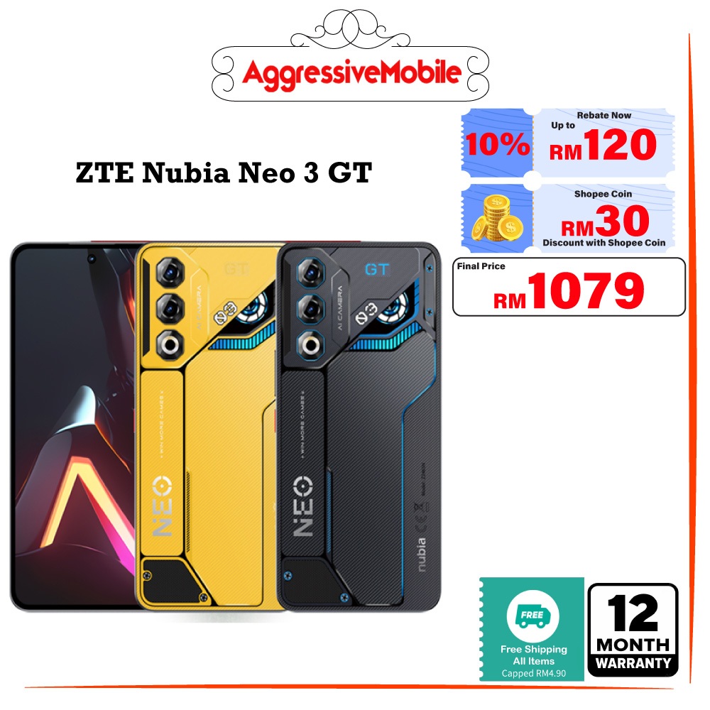 ZTE Nubia Neo 3 GT 5G [256GB ROM+24GB RAM | Unicos T9100] - 1 Year ...