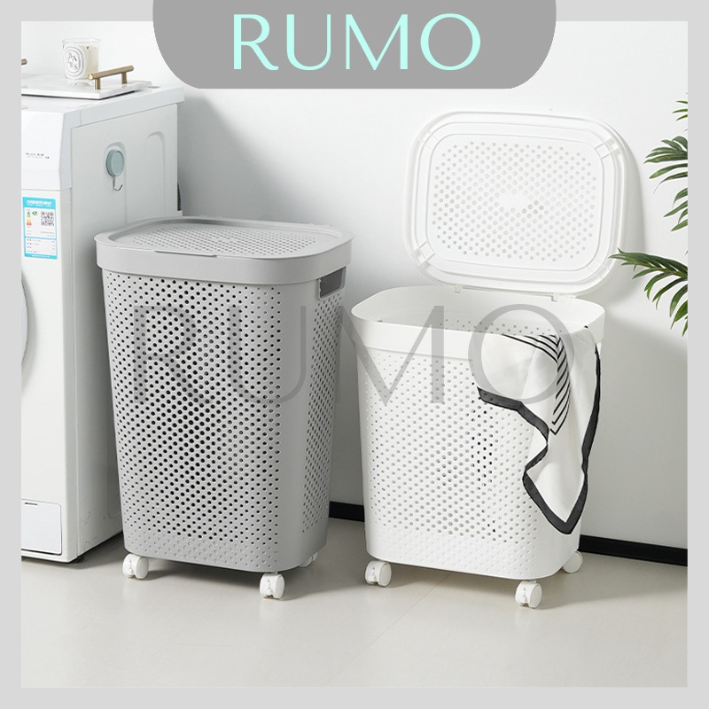 [RUMO] Ready Stock 45L/60L Japanese Style Large Laundry Basket With ...