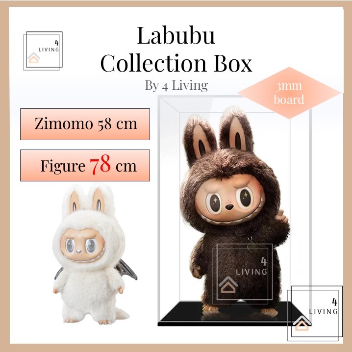 [58/78cm] Labubu Zimomo Box 3mm thick Figure Collection Display Box ...