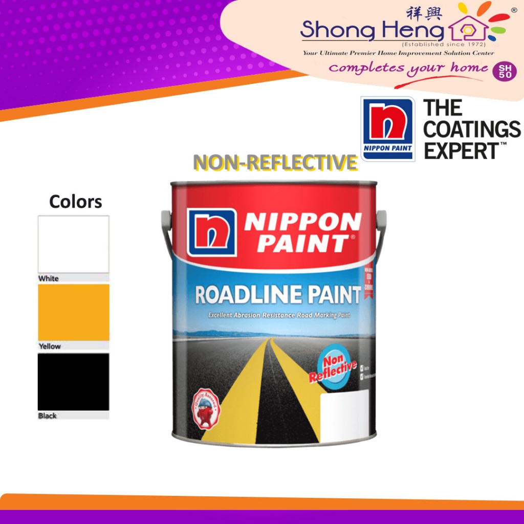 5L Nippon Roadline Paint - NON-REFLECTIVE (Color Option) | Shopee Malaysia