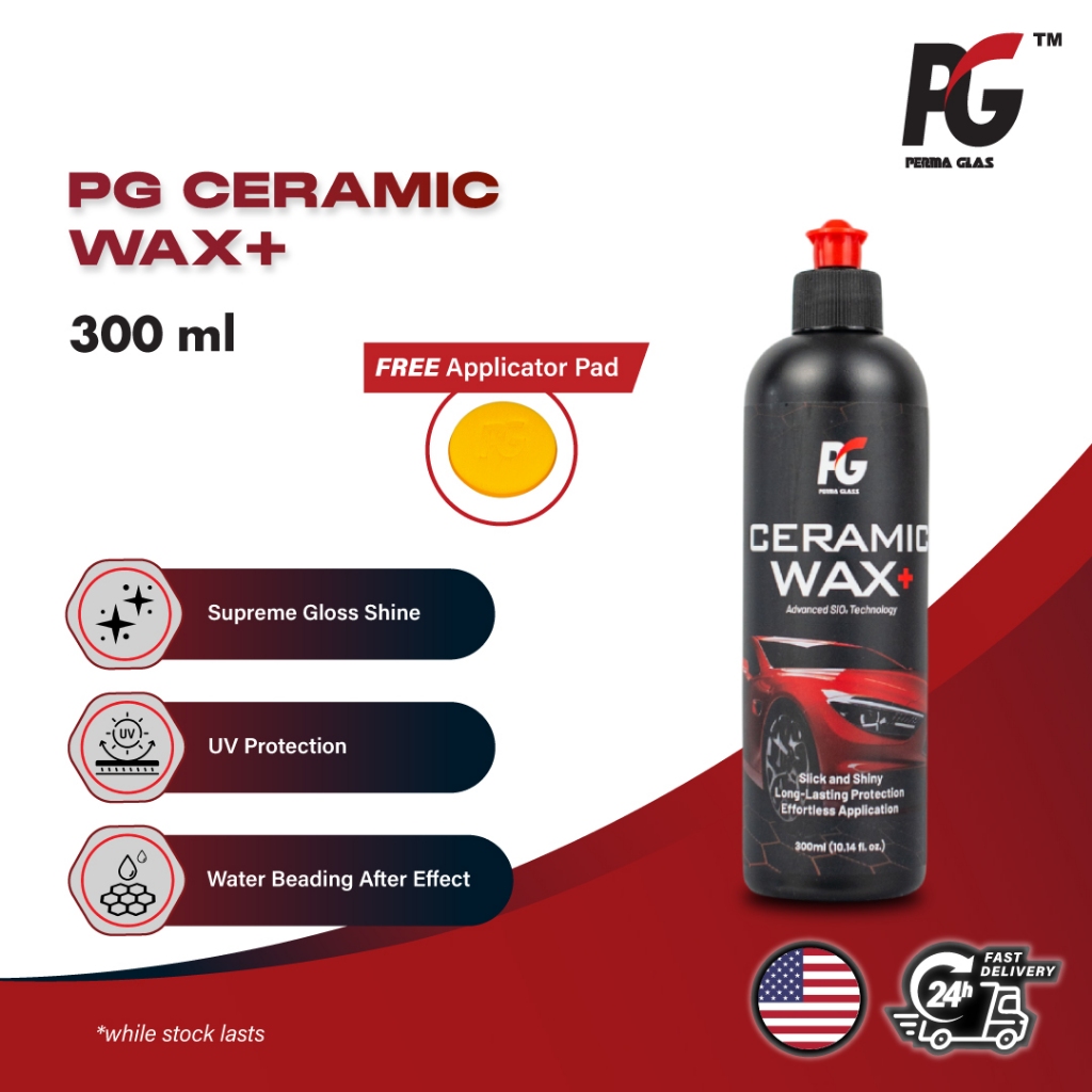 Perma Glass PG Ceramic Wax+ (300ml) | Clean, Shine, Protect | Water-Beading & UV Protection ...