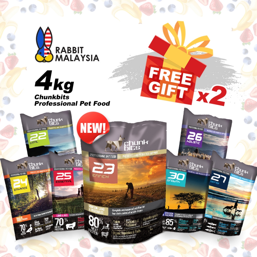 Chunk Bits Vigorous Dog Food 4KG ChunkBits Bespoke Grain Free 22 Fish ...