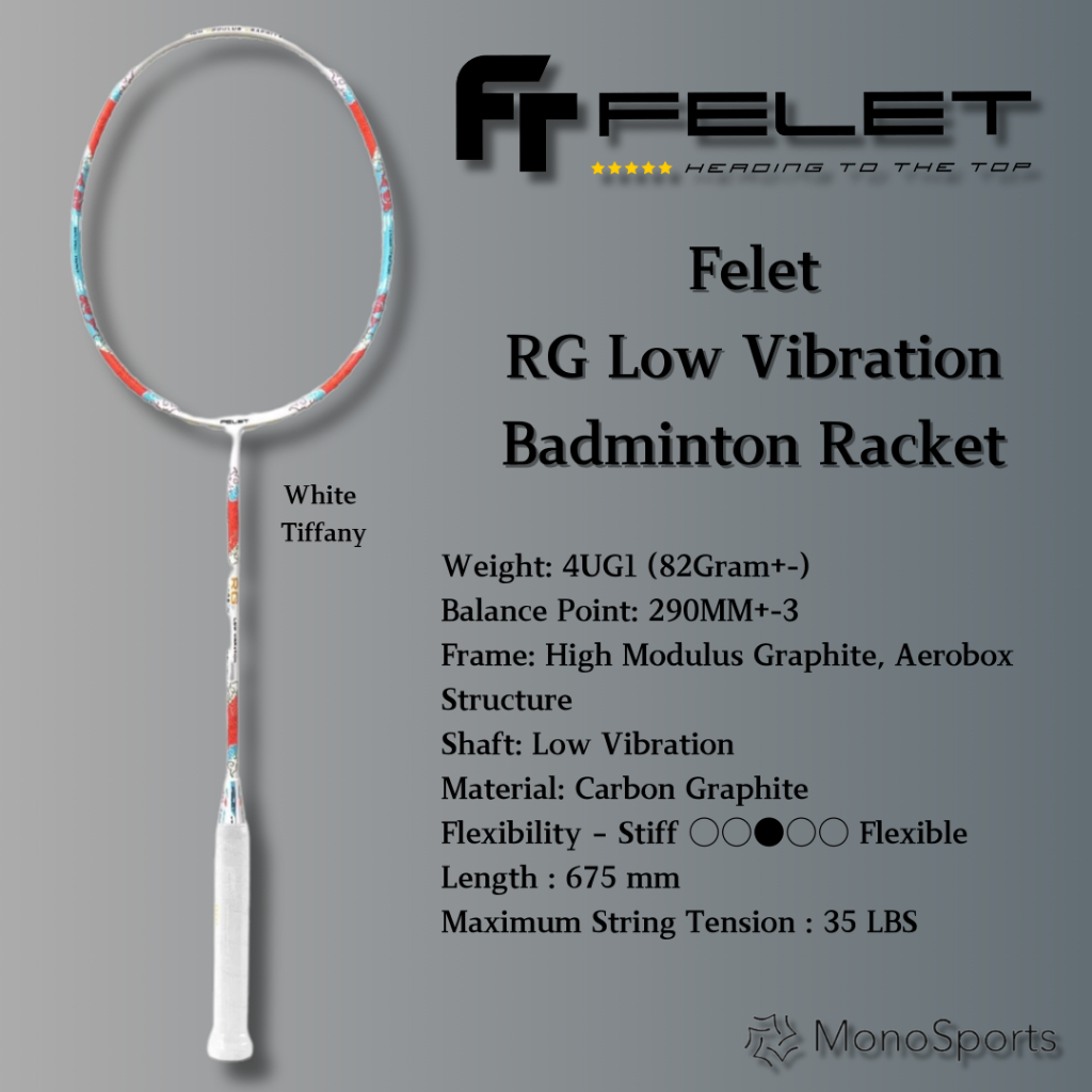 Monosports Felet RG Low Vibration Even Balance Badminton Racket ...