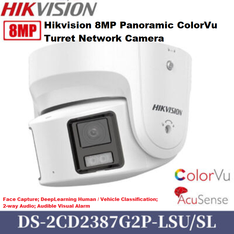 Hikvision DS-2CD2387G2P-LSU/SL 8MP Panoramic ColorVu Turret Network Camera - 8MP Panoramic ...