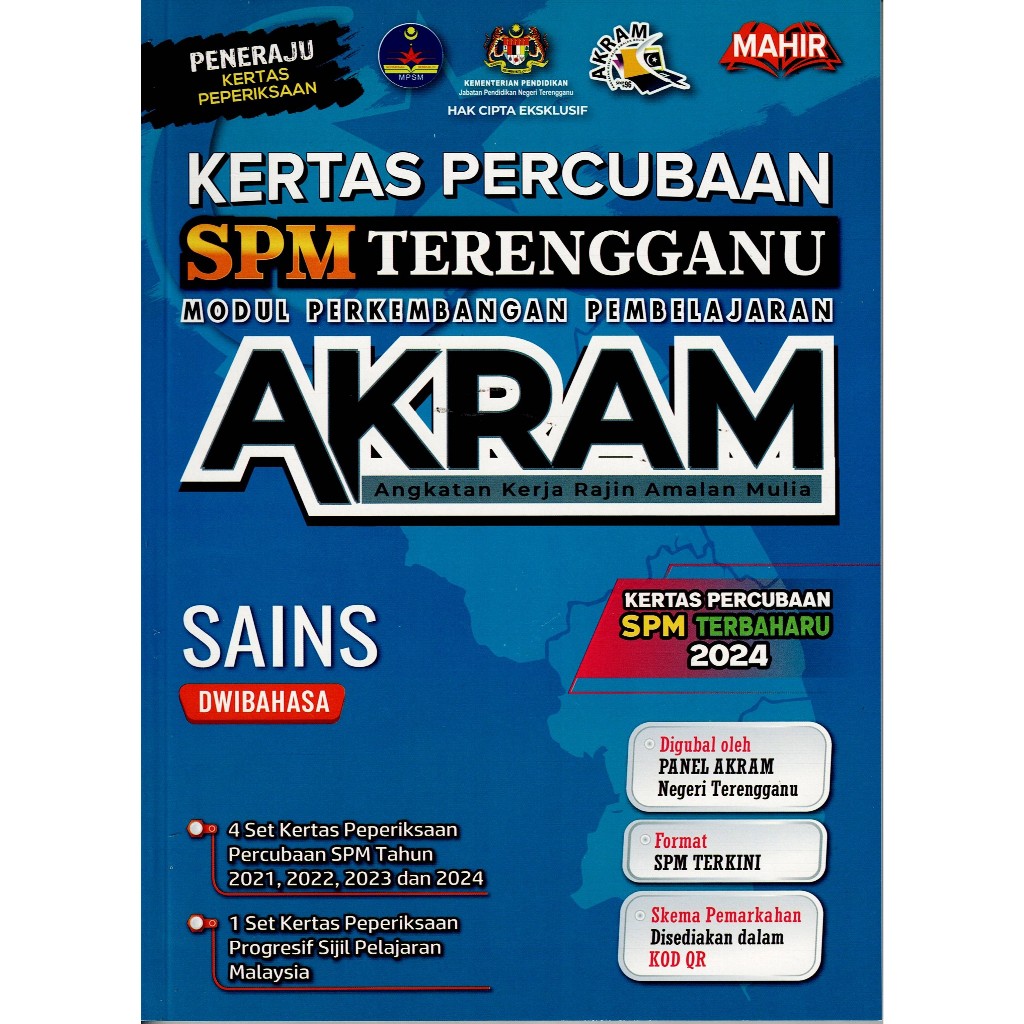 BUKU LATIHAN ( 2025 ) : KERTAS PERCUBAAN SPM TERENGGANU AKRAM SAINS ...