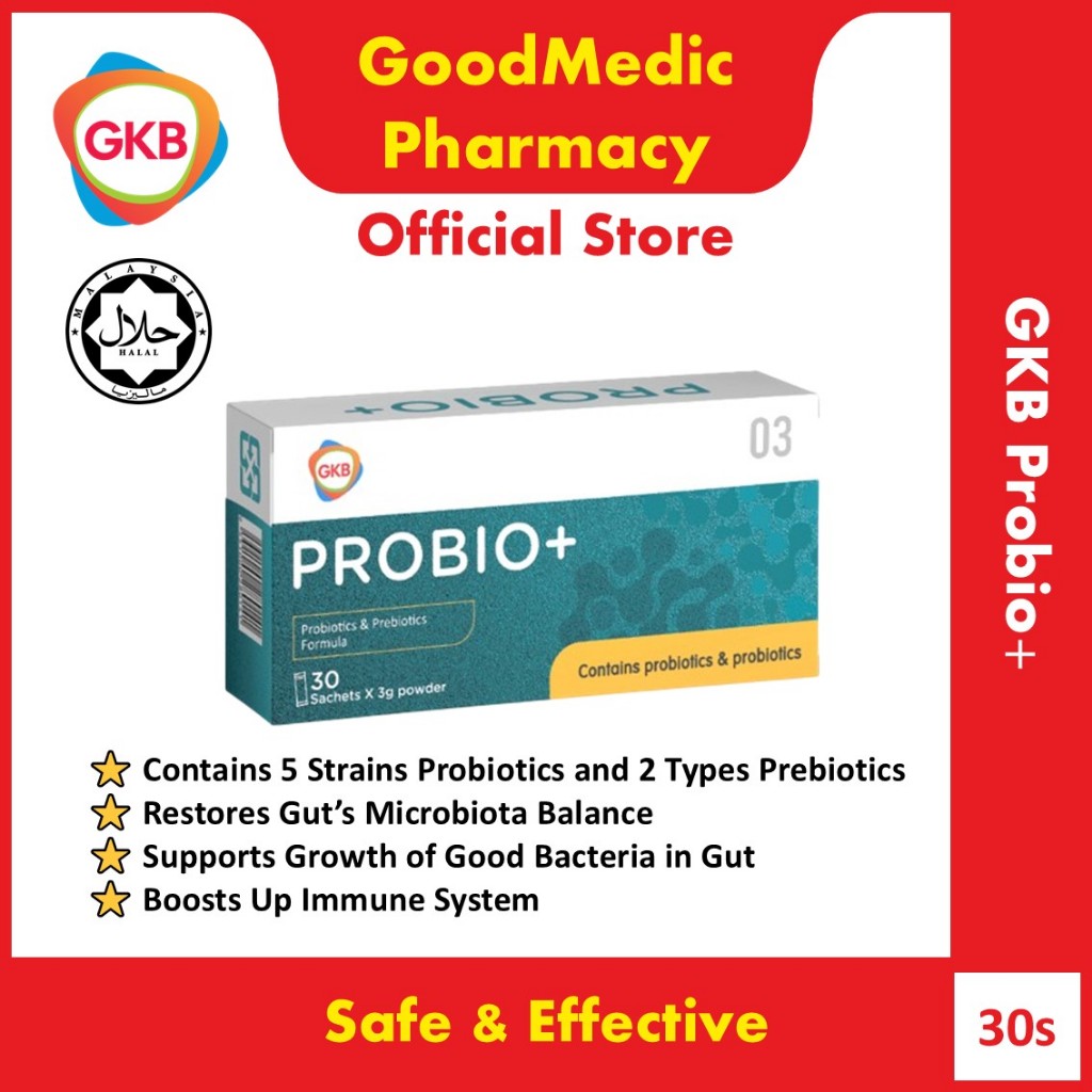 GKB Probio+20 Billion CFU Probiotics and Prebiotics Formula For Gut ...