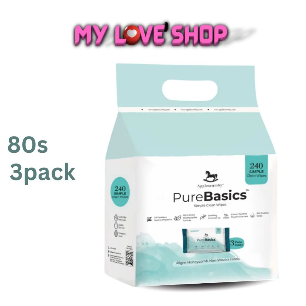 Applecrumby Purebasic wipes 80s x 6pack | Shopee Malaysia