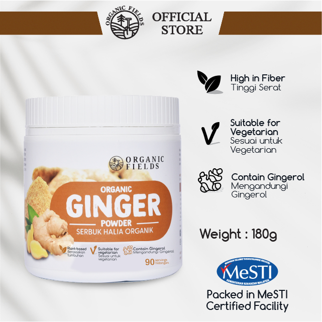 ORGANIC FIELDS Organic Ginger Powder 180gm | Superfood | Gingerol ...