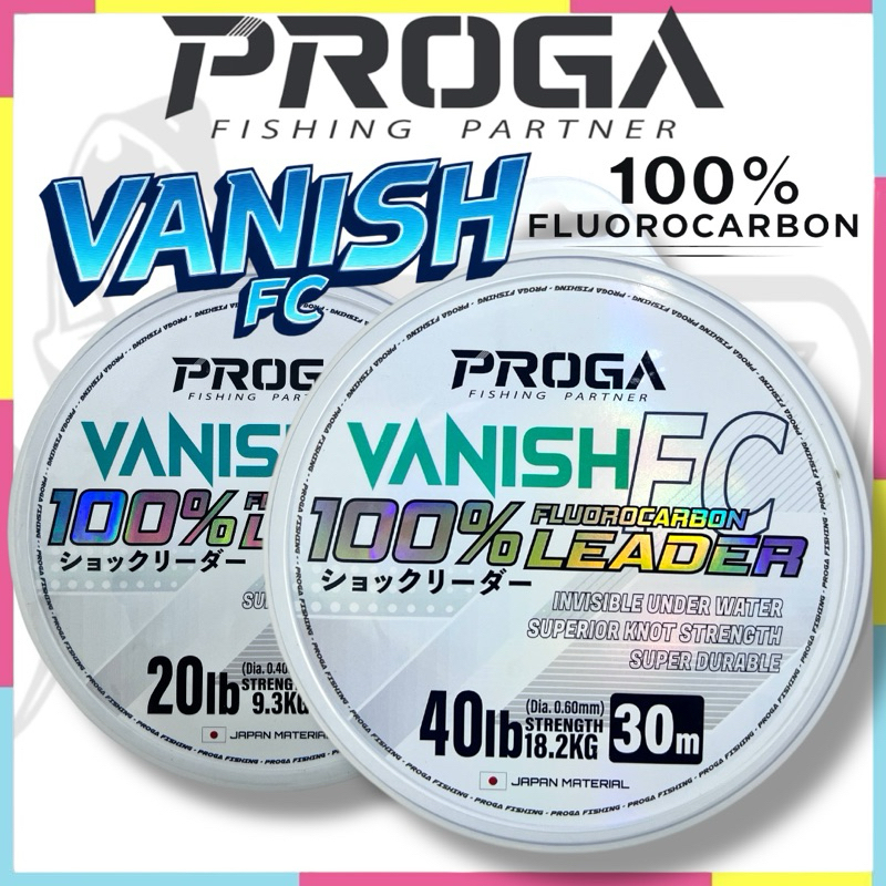 PROGA VANISH FC 100% FLUOROCARBON LEADER LINE 30M INVISIBLE JAPAN ...