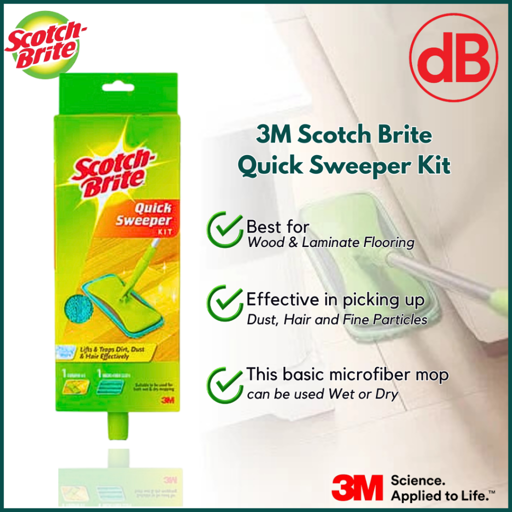 ( Ready Stock) 3M Scotch-Brite Quick Sweeper Microfiber Mop | Shopee ...
