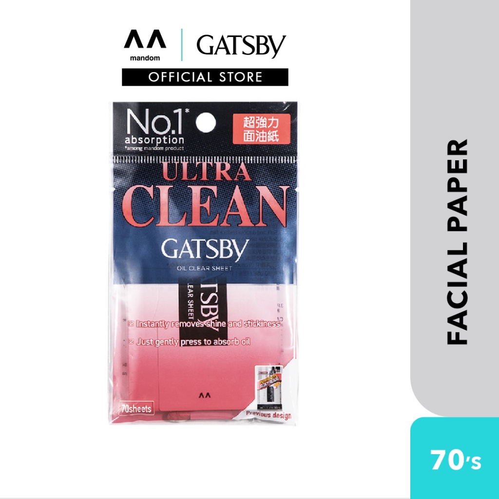 GATSBY Oil Clear Film 70 sheets (face paper, mens face) | Shopee Malaysia