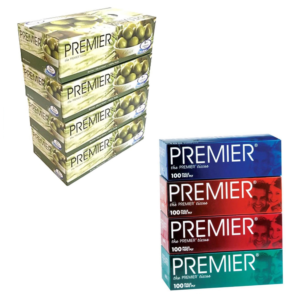 PREMIER Tissue Box ( 1 PLY 4 box x 90's ), ( 2 PLY 4 box x 100's ...