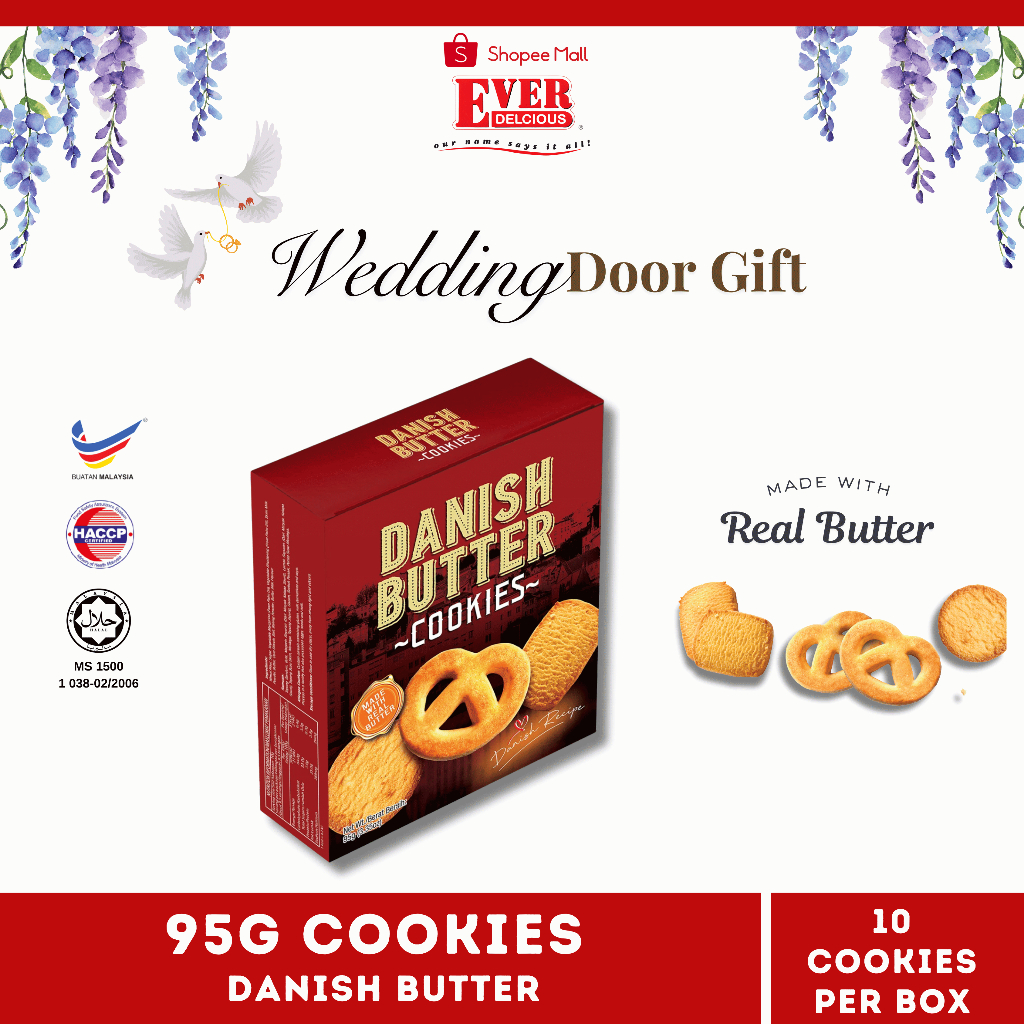 Ever Delicious Danish Butter Cookies - 95Gx 1 Box (Biskut Wedding Doorgift Murah Kahwin Goodies ...