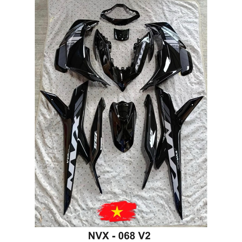 🇻🇳AEROX YAMAHA NVX V2 HLY COVER SET CUSTOM BLACK🖤（SIAP TANAM） | Shopee ...