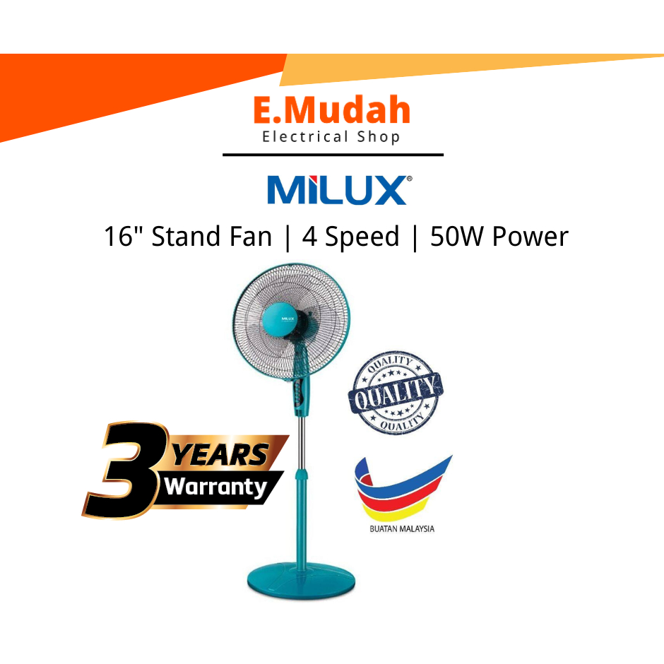 Milux 16'' Stand Fan MSF-1601SE | Shopee Malaysia