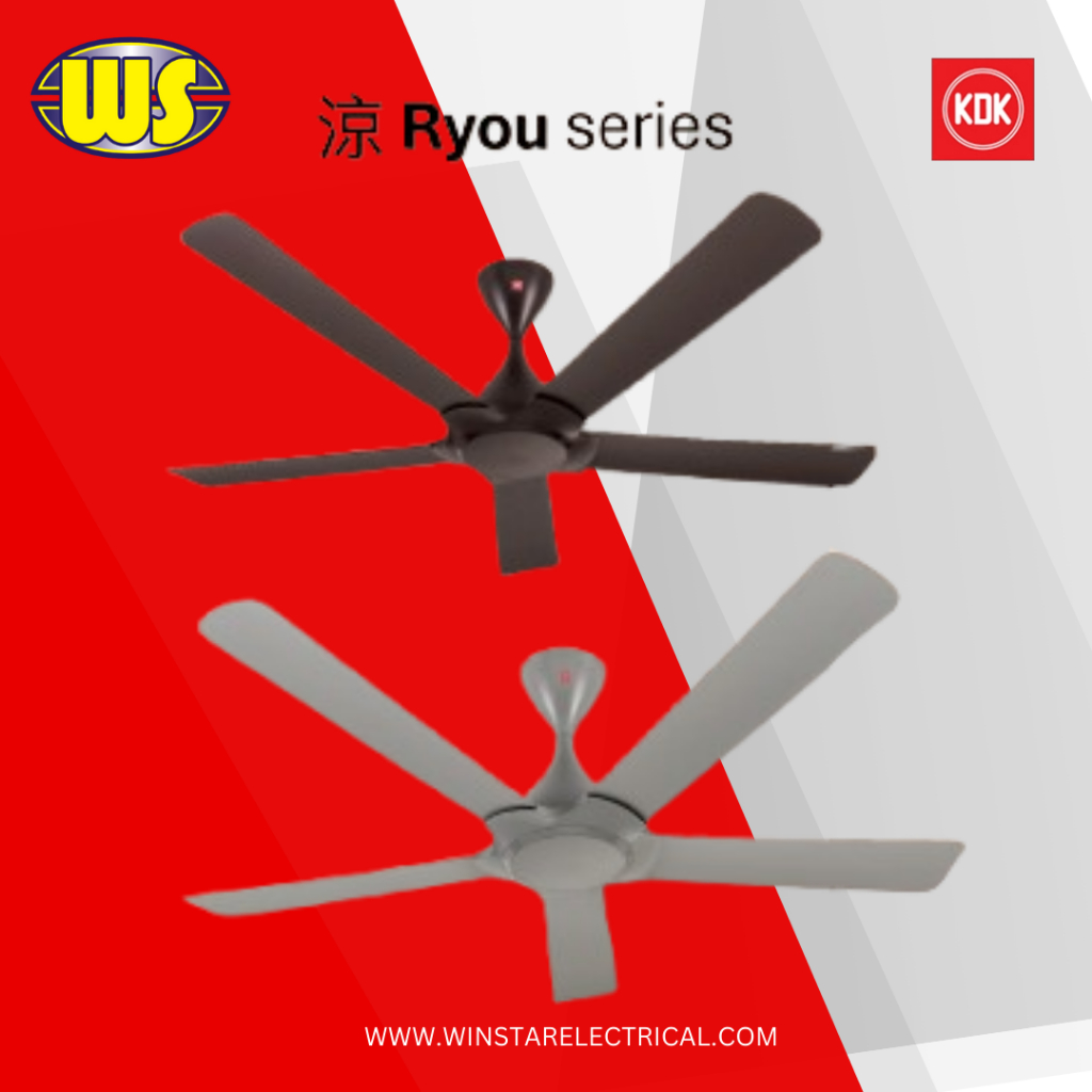 (NEW KDK MODEL) K14PH 凉RYOU KDK 56" CEILING FAN | DC MOTOR | 5 PILAH ...