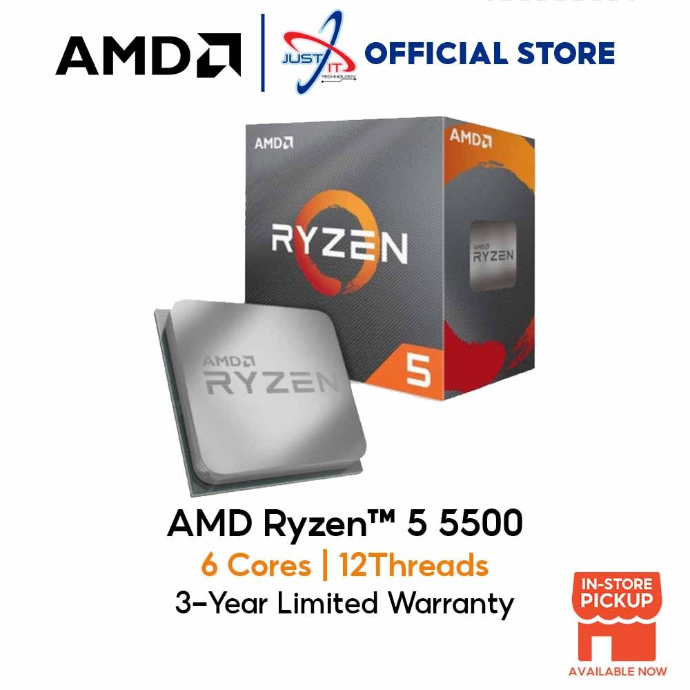 AMD Ryzen 5 5500 CPU Processor With Wraith Stealth Cooler | Shopee Malaysia