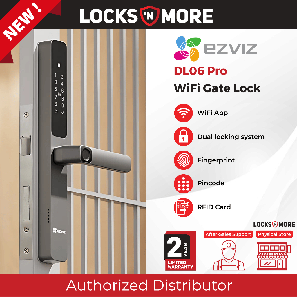 EZVIZ DL06 Pro Smart Gate Lock | Dual-Sided Fingerprint | Auto Lock ...