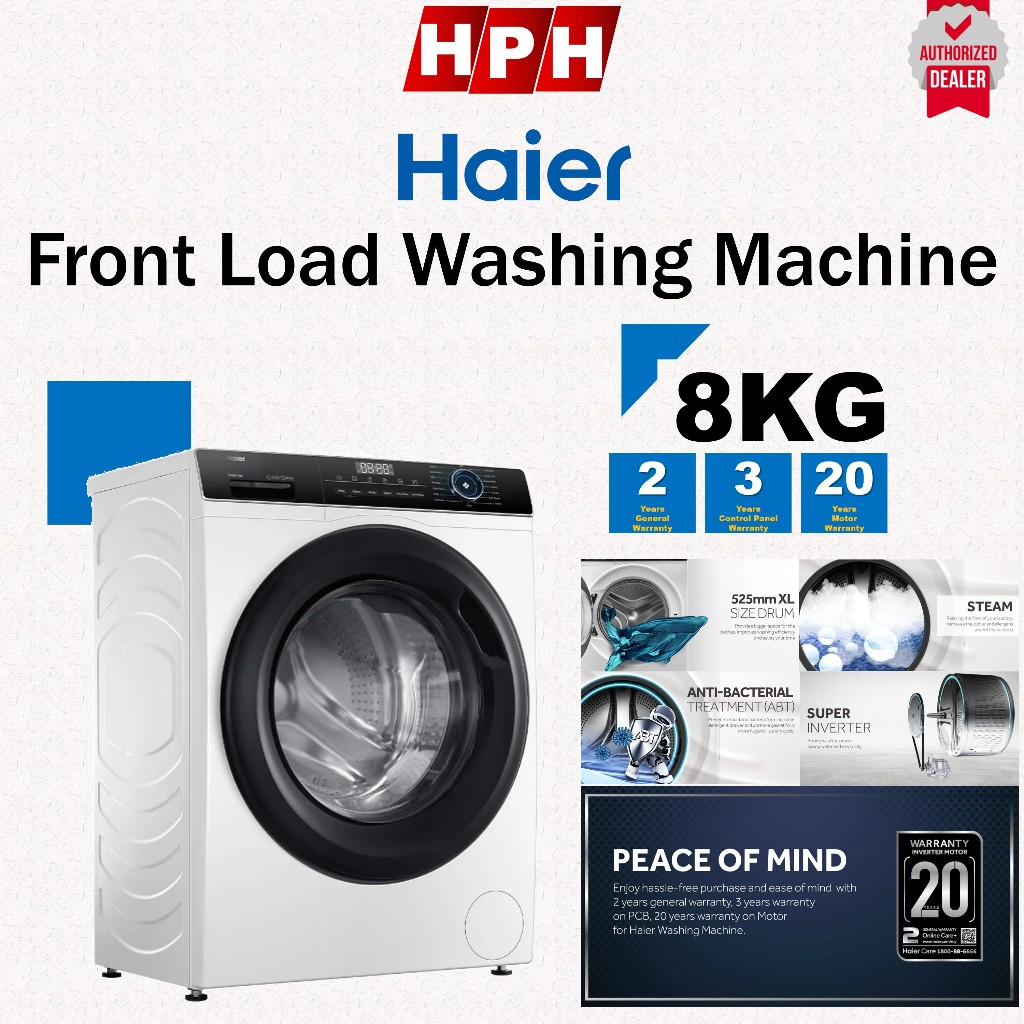 Haier Front Load Washing Machine 8kg HW80-BP12929 Front Load Inverter ...