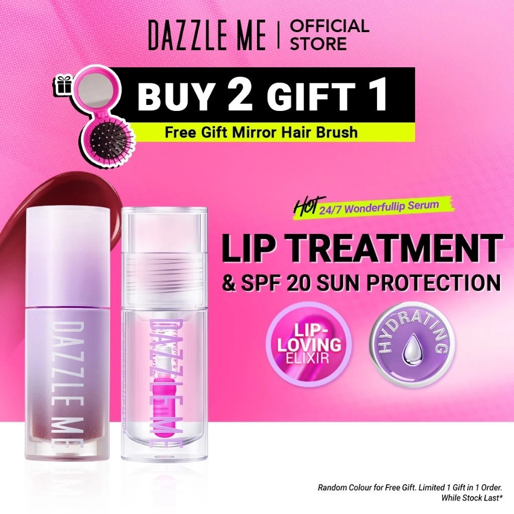 [MUST BUY!!] DAZZLE ME 24/7 Wonderfullip Serum Hydrate Lips with Color Changing Lip Serum 2g ...