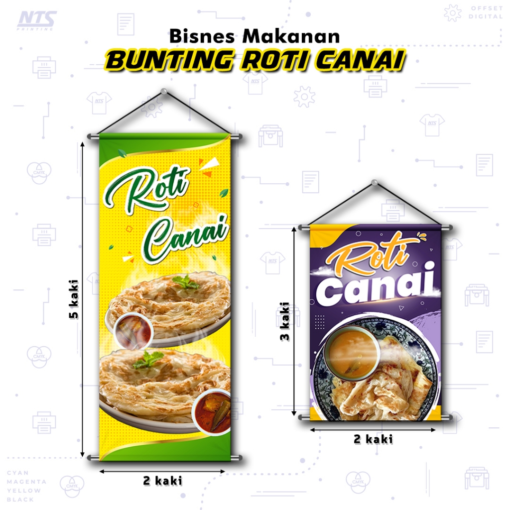 READY DESIGN BUNTING ROTI CANAI - MAKANAN / KHEMAH / PASAR MALAM ...