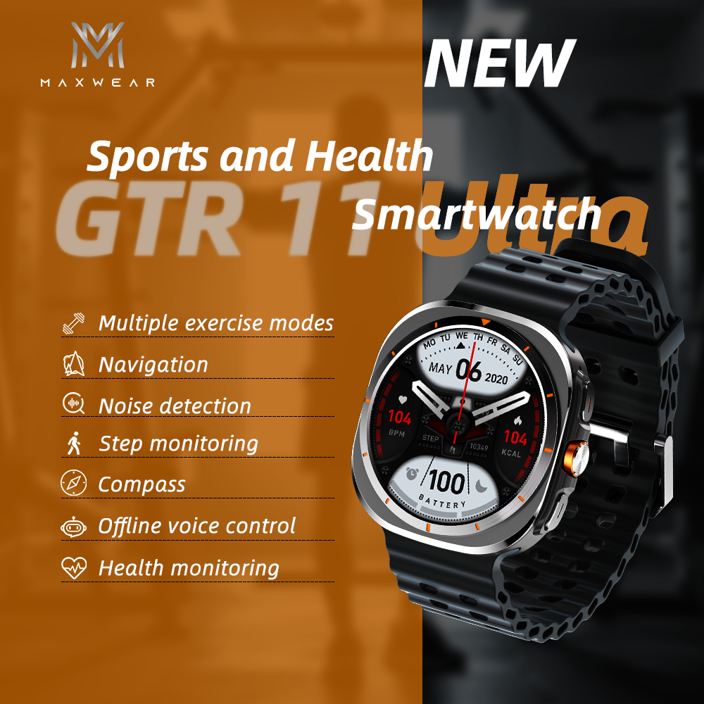 Maxwear Smart Watch GTR11 Ultra 1.43inch Bluetooth Call Compass GPS ...